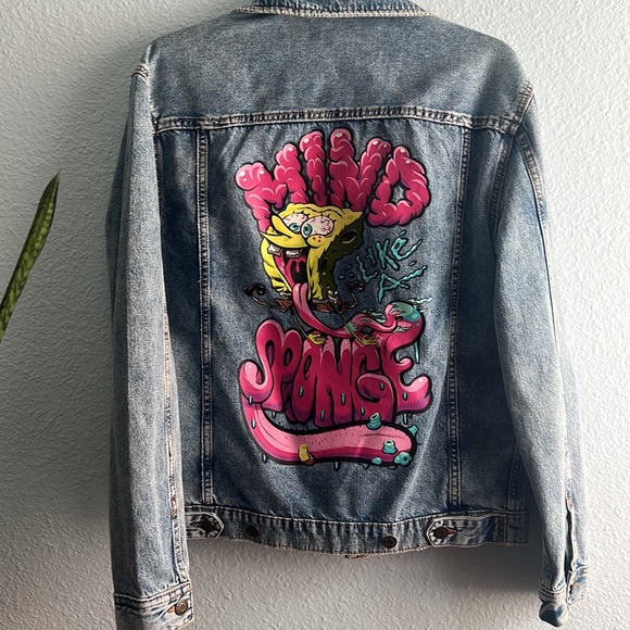 Jackets & Coats | Sponge Bob Denim Jacket | Poshmark
